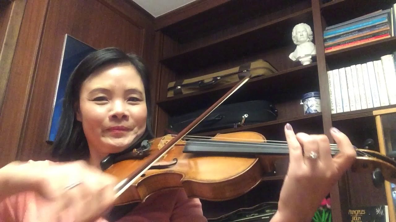 Ode To Joy on violin (simple, in D) (Slow) - YouTube