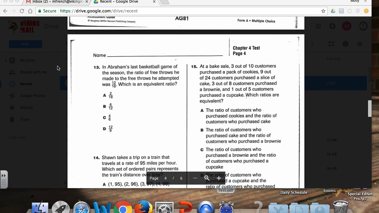 Chapter 4 Math Test - YouTube