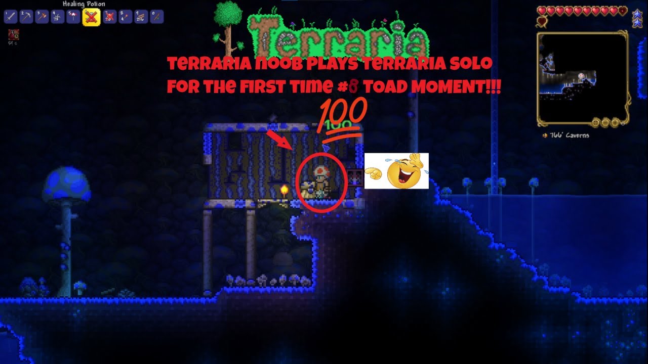 terraria noob plays terraria solo for the first time #8 TOAD MOMENT ...