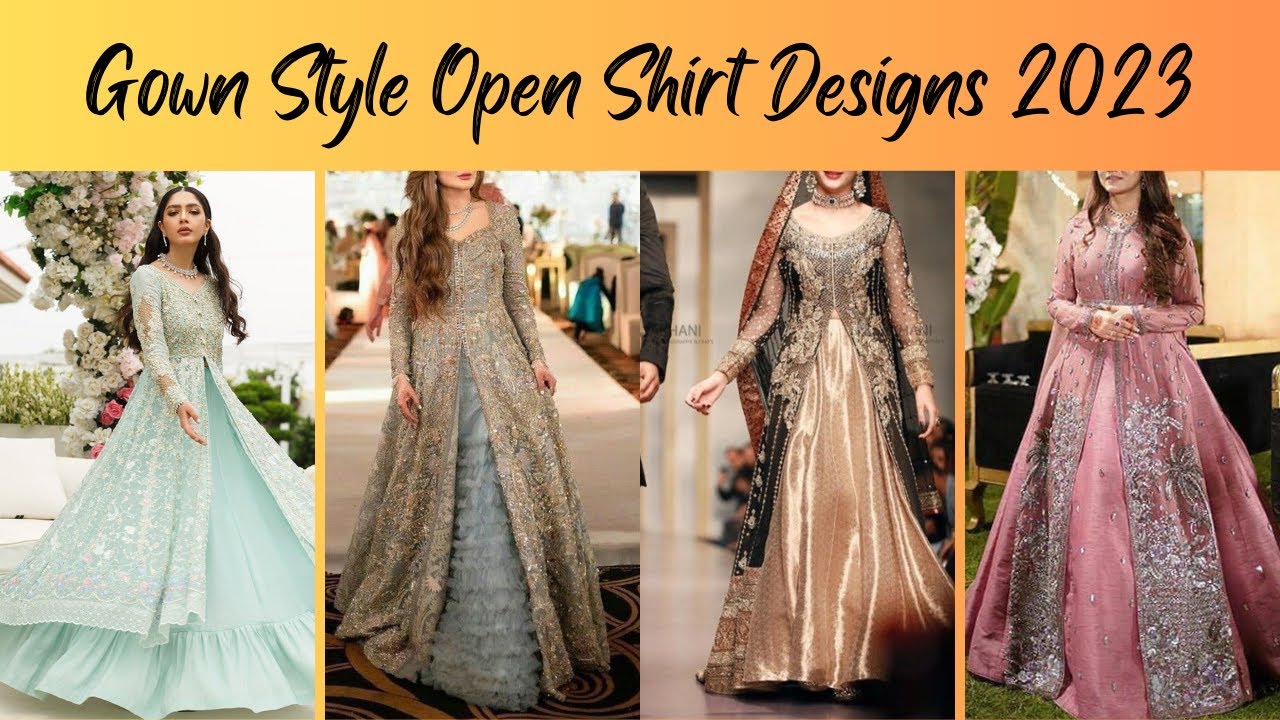 Gown Style Open Shirt Designs 2023|Front Open Double Shirt Design - YouTube