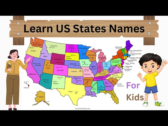 United States Map With Capitals And State Names Us