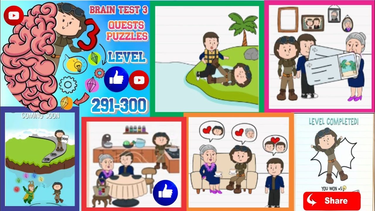 Brain Test3 Quests Puzzules Level 291-300 Complete - YouTube