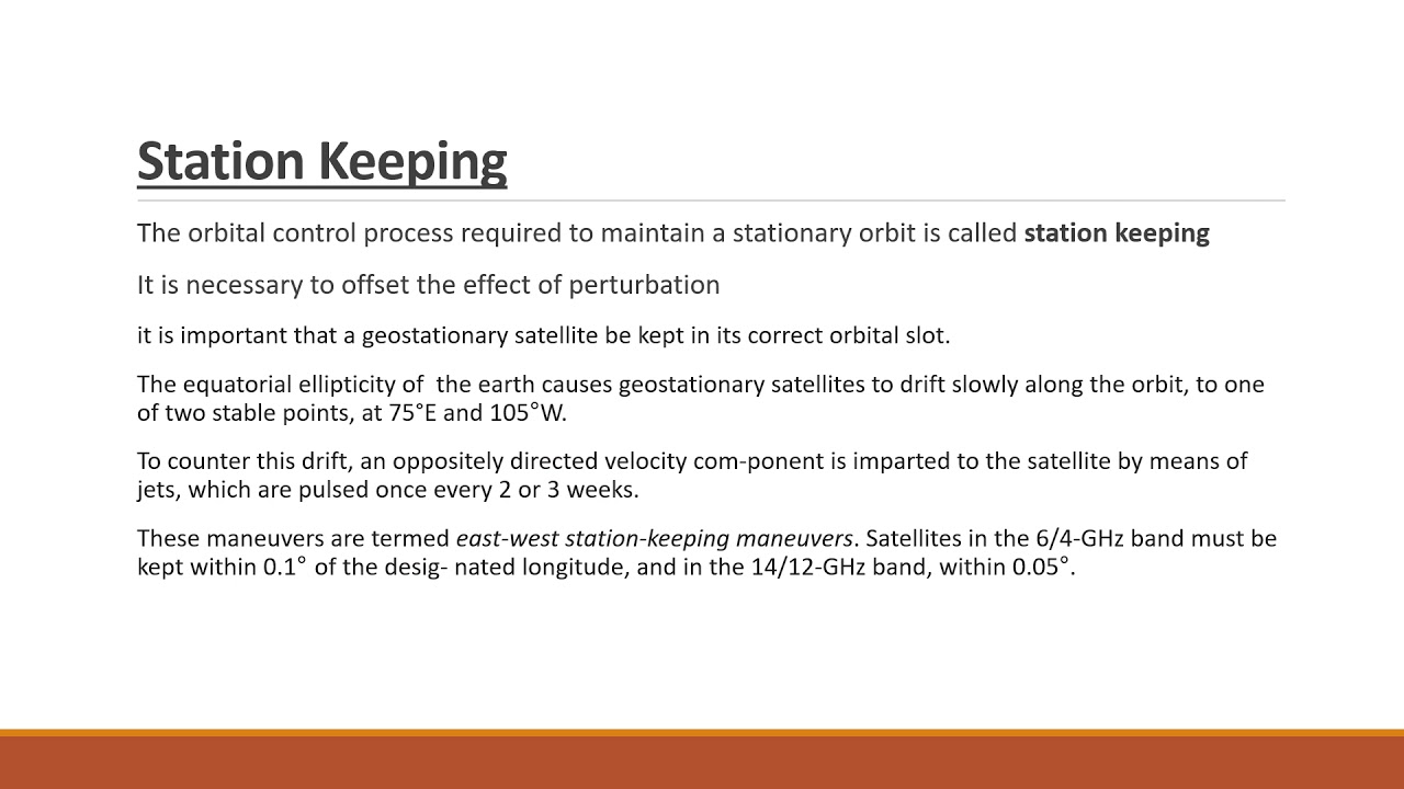 STATION KEEPING (Satellite Communication) Important - YouTube