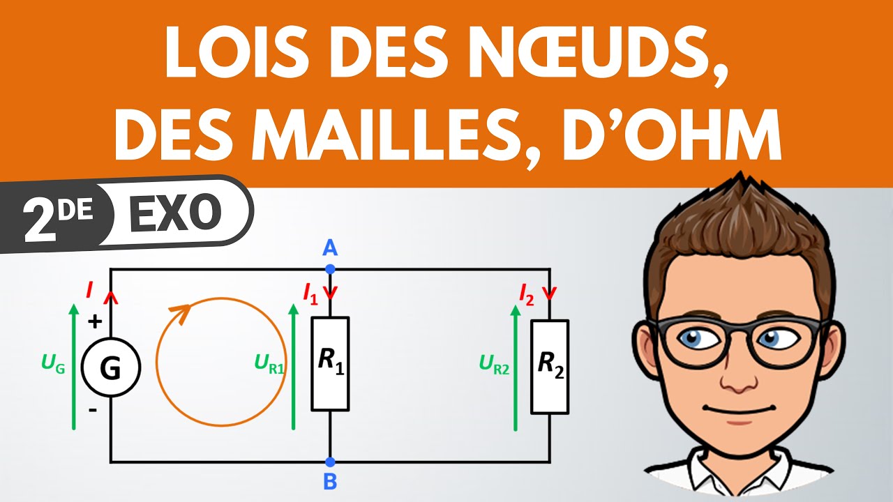 Loi des mailles, lois des nœuds, loi d'Ohm 🎯 Exercice | Seconde ...