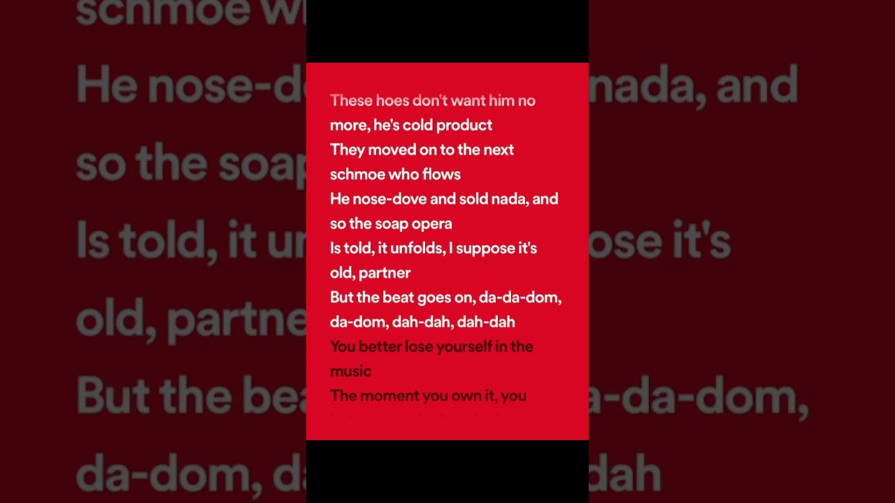 Eminem Lose Yourself Lyrics