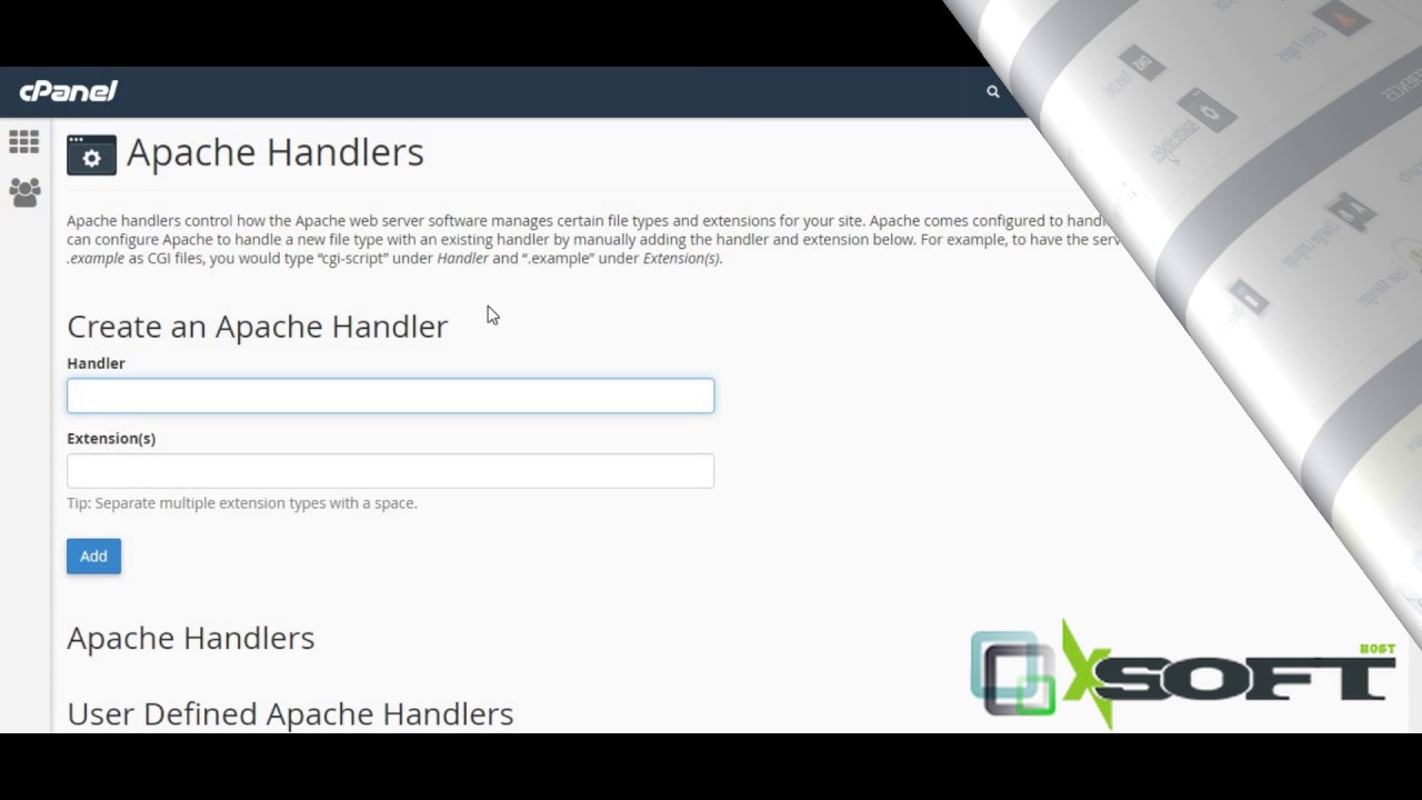 Create Or Delete Custom Apache Handlers In Cpanel Youtube
