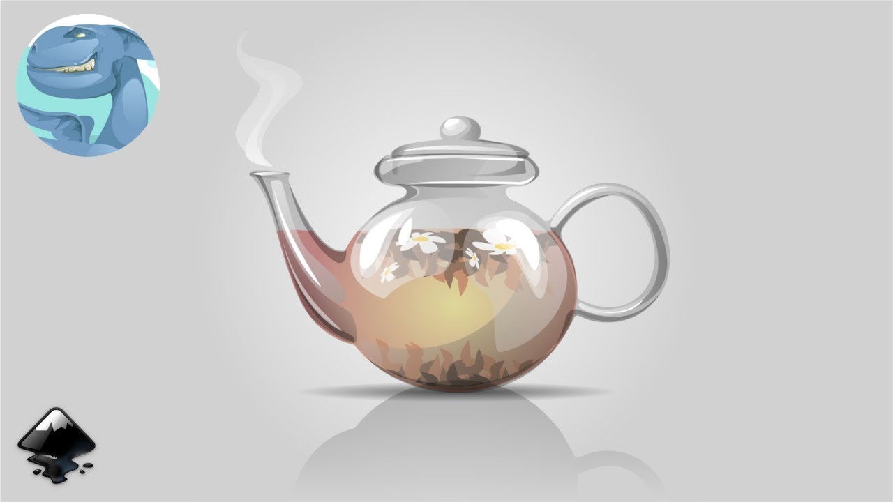 Teapot with tea in Inkscape - YouTube