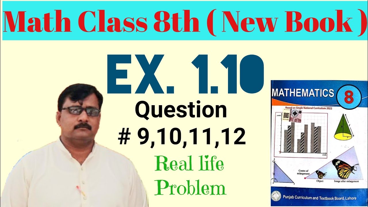 Math Class 8th New Book Exercise 1.10 Question 9,10,11,12 | Class 8th ...