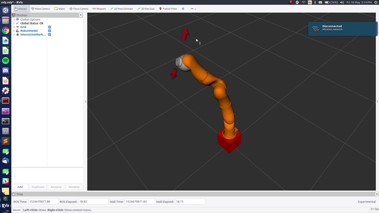 Cartesian Control Simulation of a 7-Axis Robot Arm - YouTube