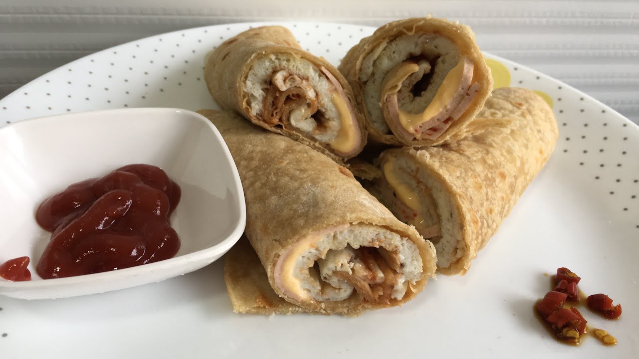 How to make Chapati Egg Roll/Wrap with Salami & Cheese - YouTube