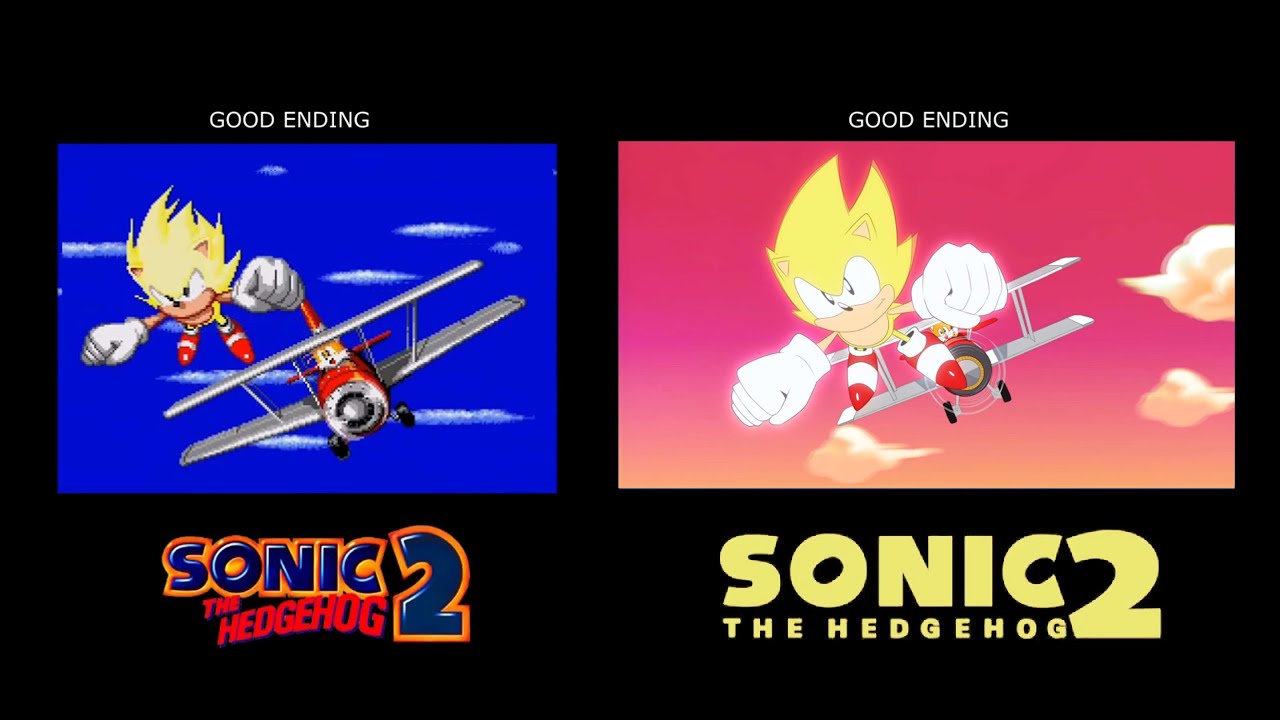 SONIC THE HEDGEHOG 2 GOOD ENDING (1992 / 2022) SIDE BY SIDE COMPARISION ...