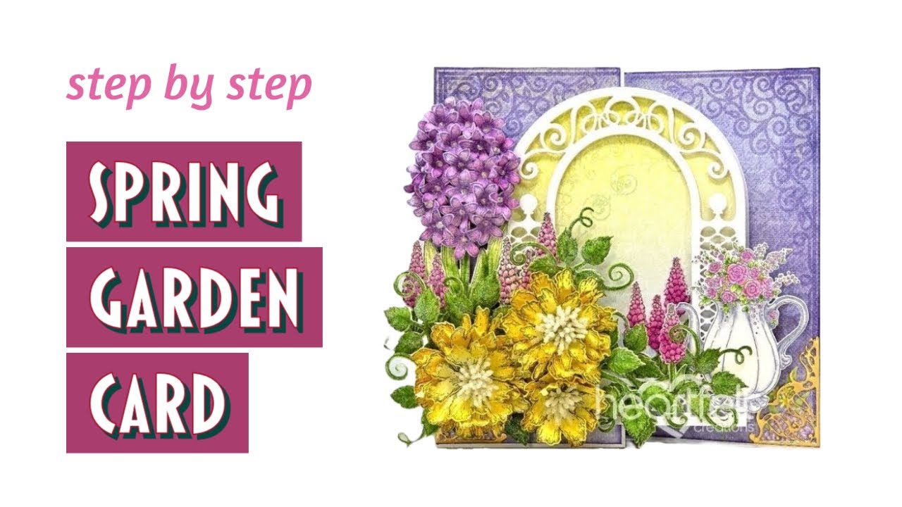 How to Make Z Fold Spring Garden Card with Paper Hyacinth and Yellow ...