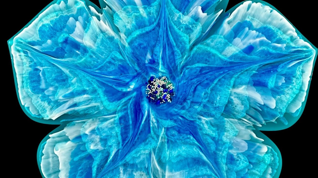 #129 Gorgeous 3D Bloom using White, Pigment and Mica Powder in Epoxy ...