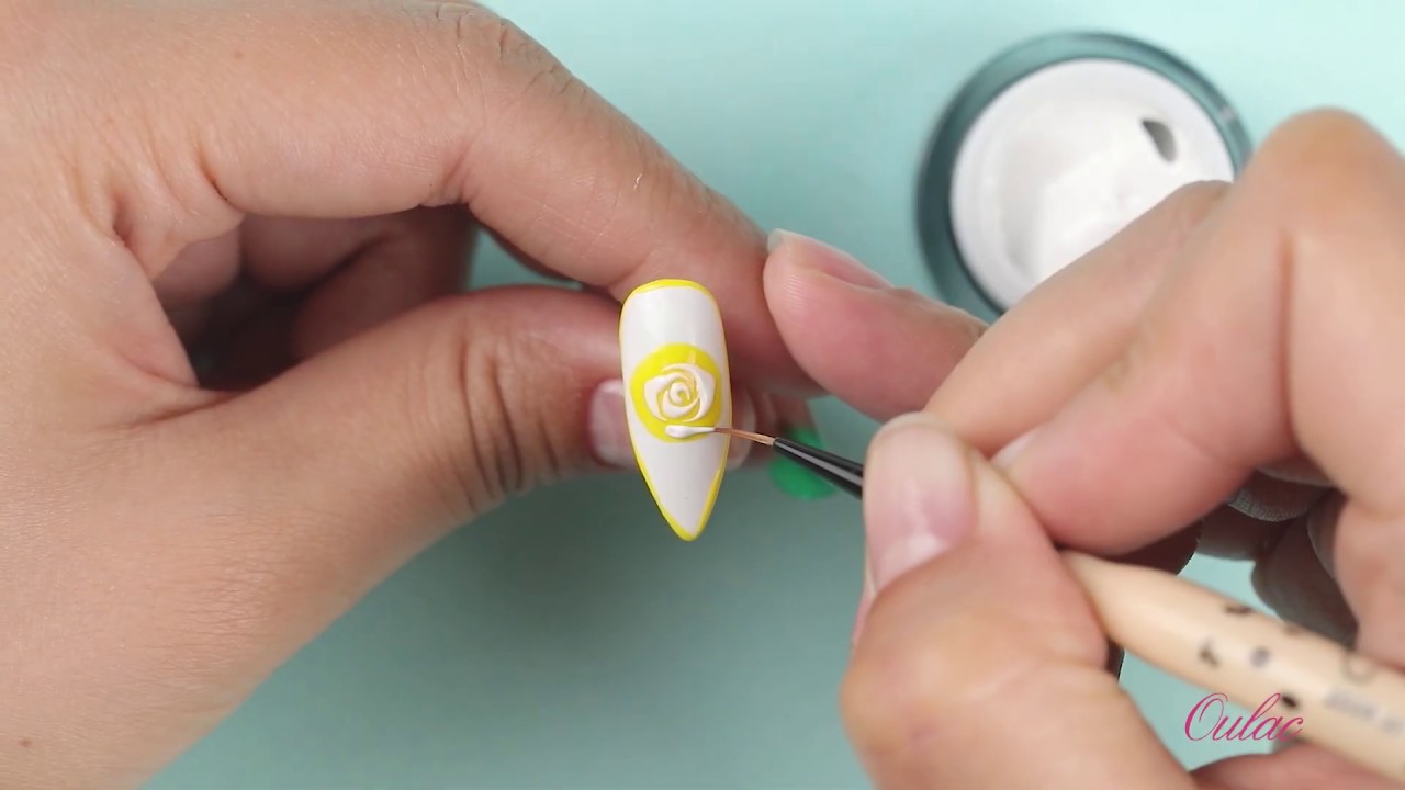 How-To: OULAC Yolk Flower Nailart Tutorial #mastergel #cosmetic - YouTube