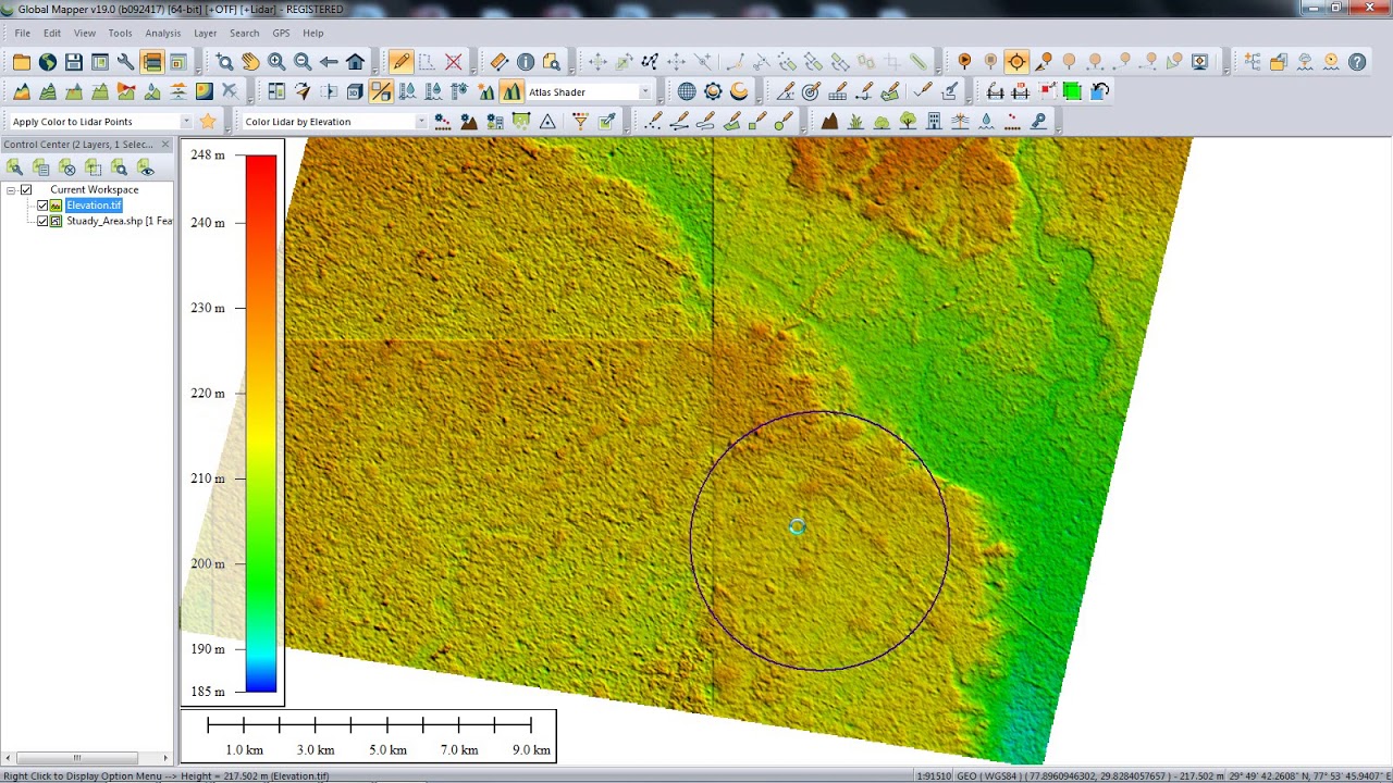 Clip Raster Image in Global Mapper 19 - YouTube
