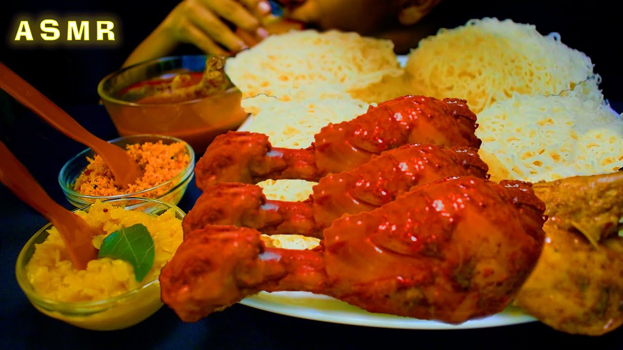 ASMR STRING HOPPERS & CHICKEN CURRY + DHAL | MUKBANG 먹방 | REAL EATING ...