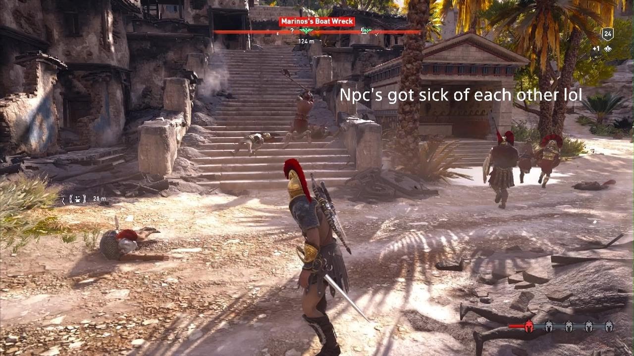 Assassin's Creed Odyssey Npc's fights - YouTube