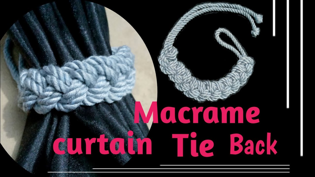 Macrame curtain tie back tutorial. How to make macrame curtains - YouTube