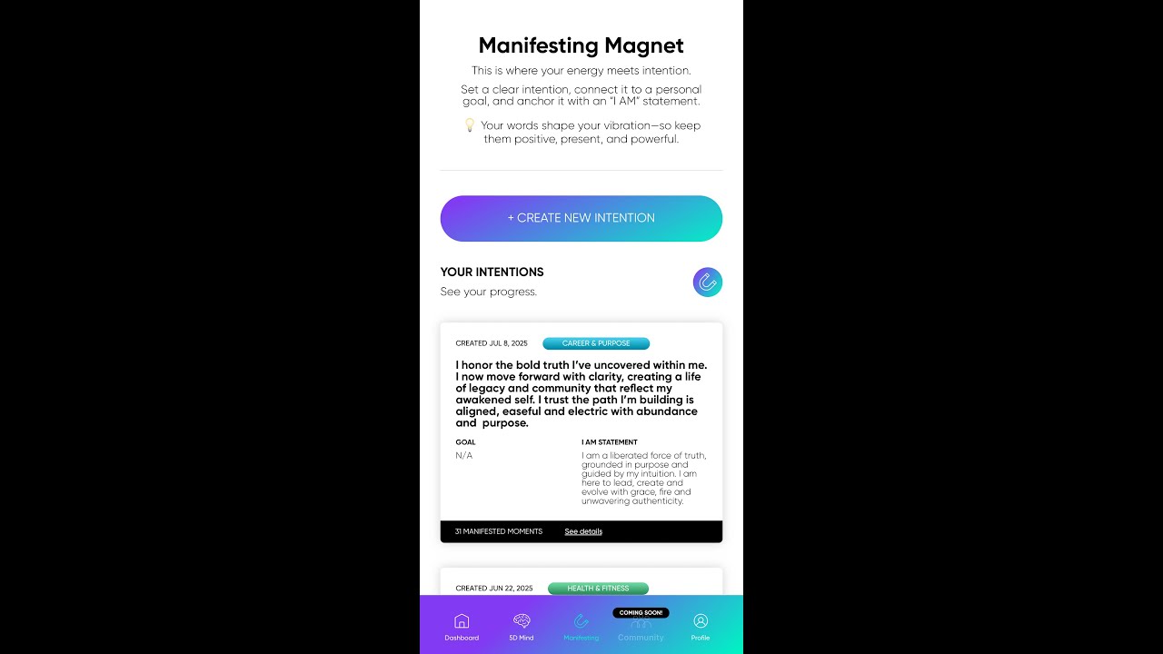 Manifesting Magnet | Set Intentions & Track Your Dreams with Vibez 5D ...