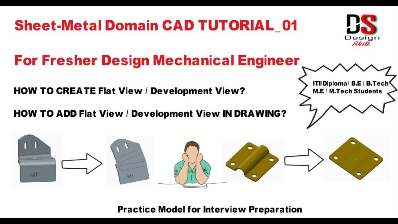 Sheet Metal Tutorial_01 How to Create Flat or Development View & Add To ...