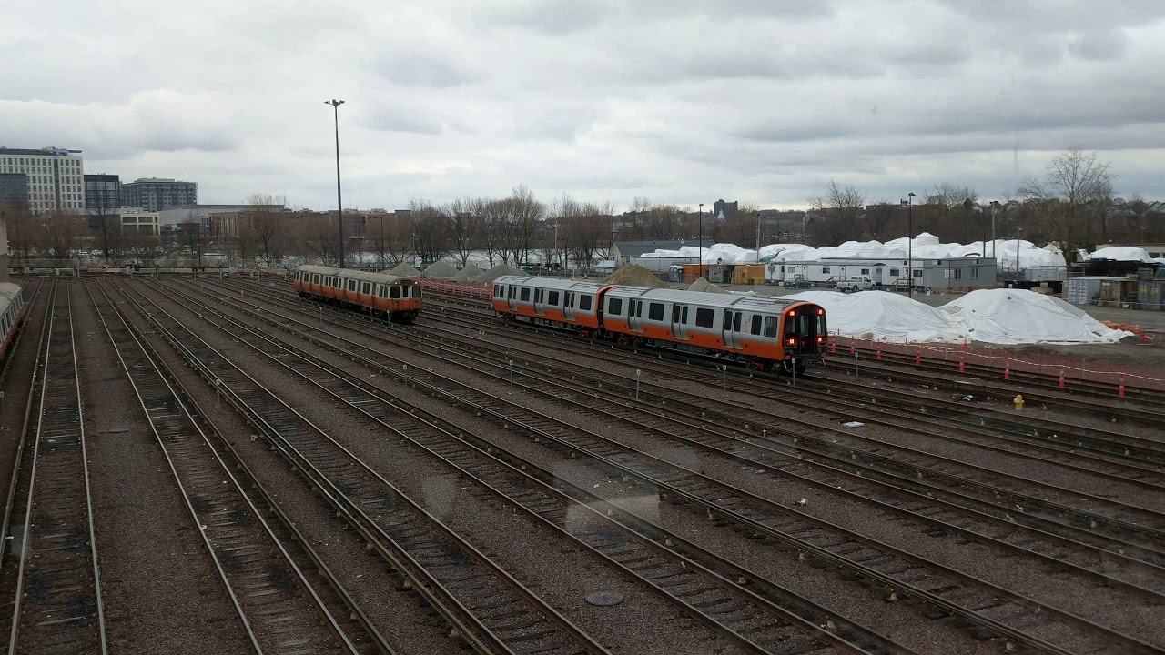MBTA Orange Line - NEW CARS! Wellington yard only clip - YouTube