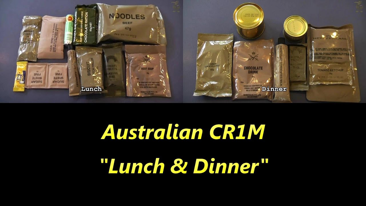 MRE Review - Australian 24hr CR1M (Part 3: Lunch & Dinner) - YouTube