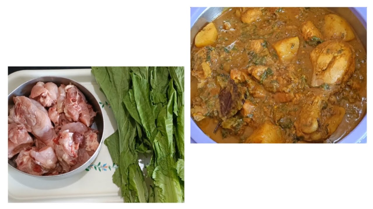 Rai Shak diye chicken recipe - YouTube