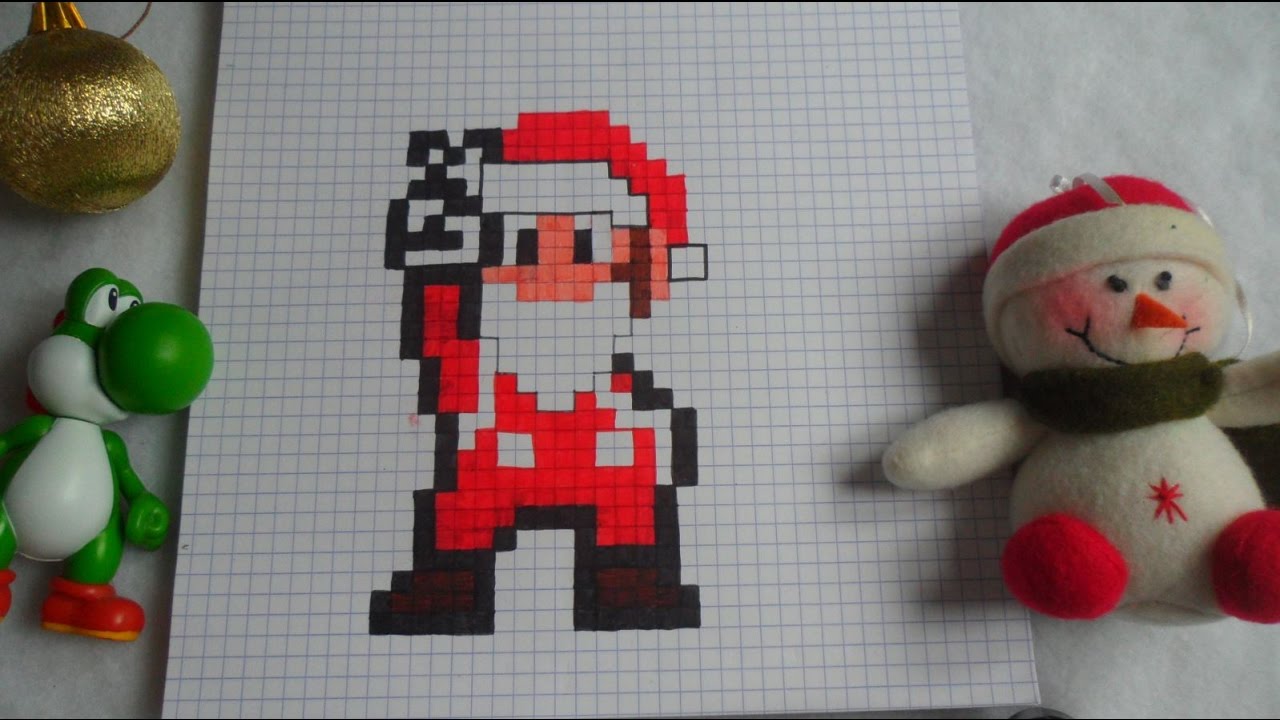 Santa Mario Christmas Pixel Art Stop Motion! - YouTube