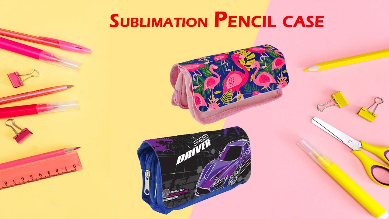 Sublimation Pink and Blue Pencil Cases - YouTube