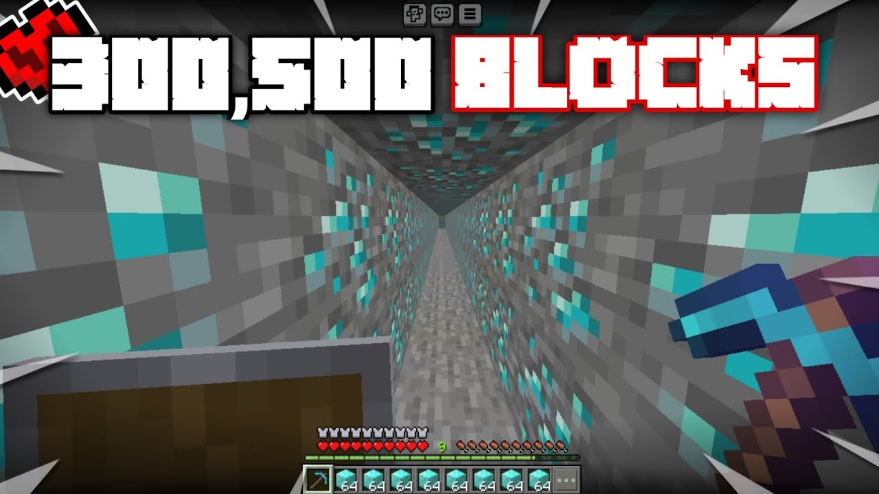 Why I Mined 300,500 Blocks in Straight Line In Pocket Edition - YouTube
