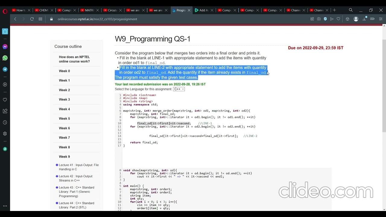 modern programing in c++ week 9 programing assignment 1 solution - YouTube