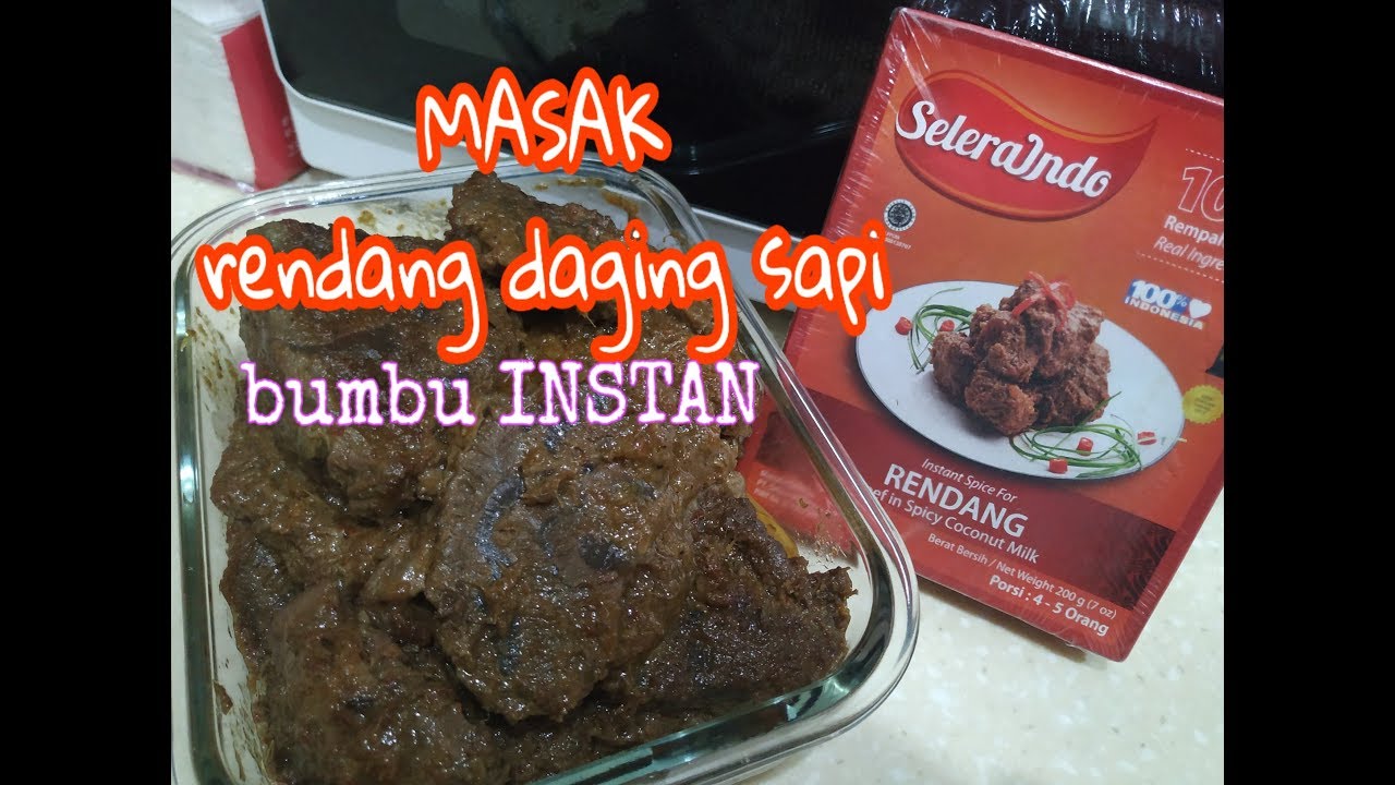 MASAK RENDANG SAPI BUMBU INSTAN - YouTube