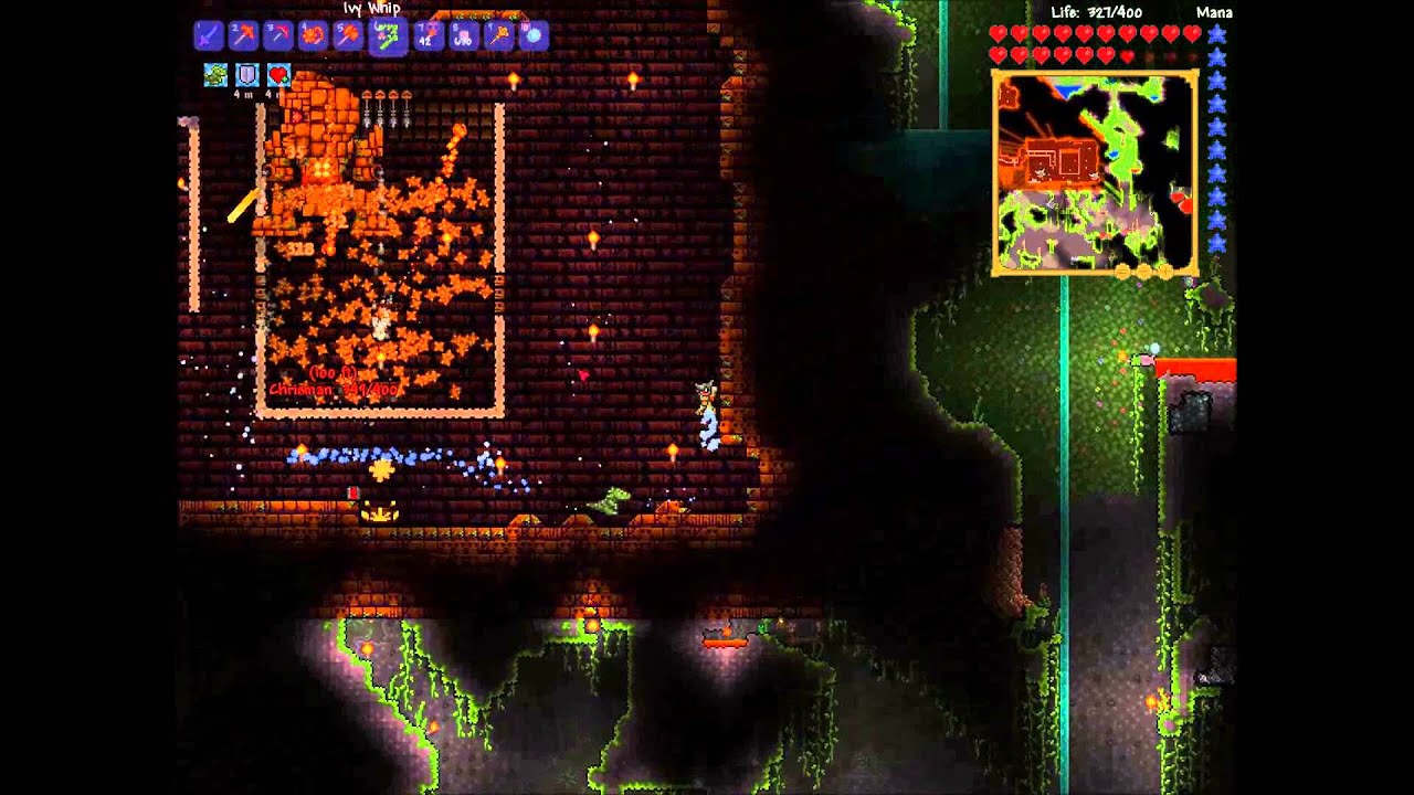 Terraria Golem Fight Pre-WoF - YouTube