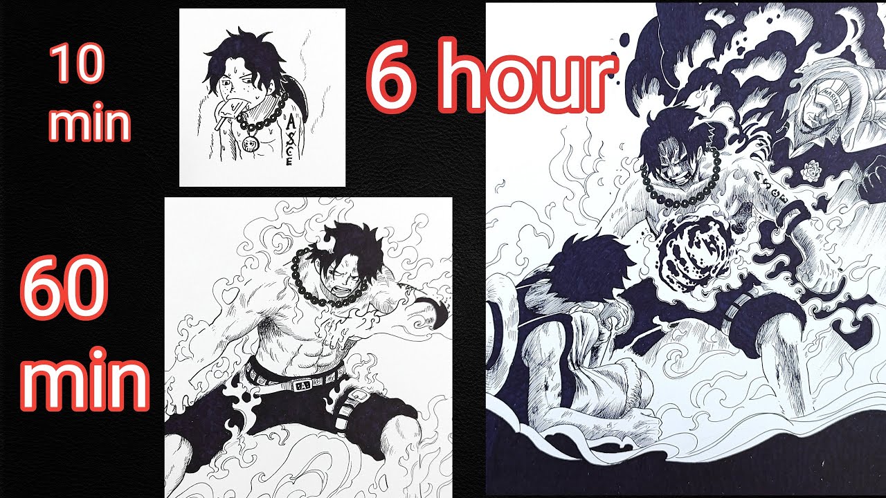 How to draw manga Ace One Piecee 60 min and 6hé | Cách tôi vẽ manga ace ...
