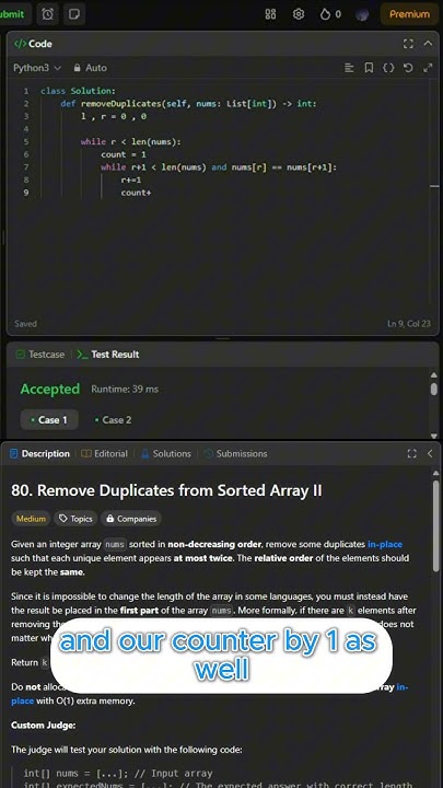 Leetcode 80 Remove Duplicates From Sorted Array Ii Education Python