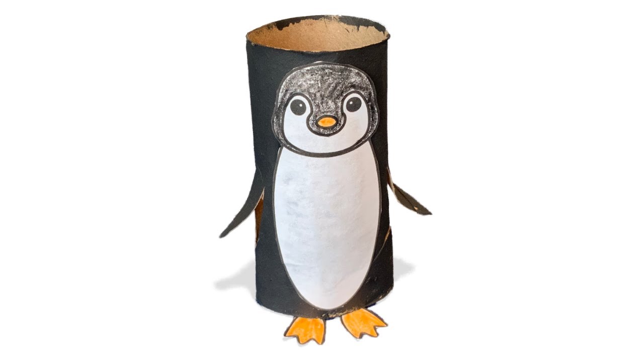 How to Create A Simple Penguin Toy Craft With A Paper Roll - YouTube