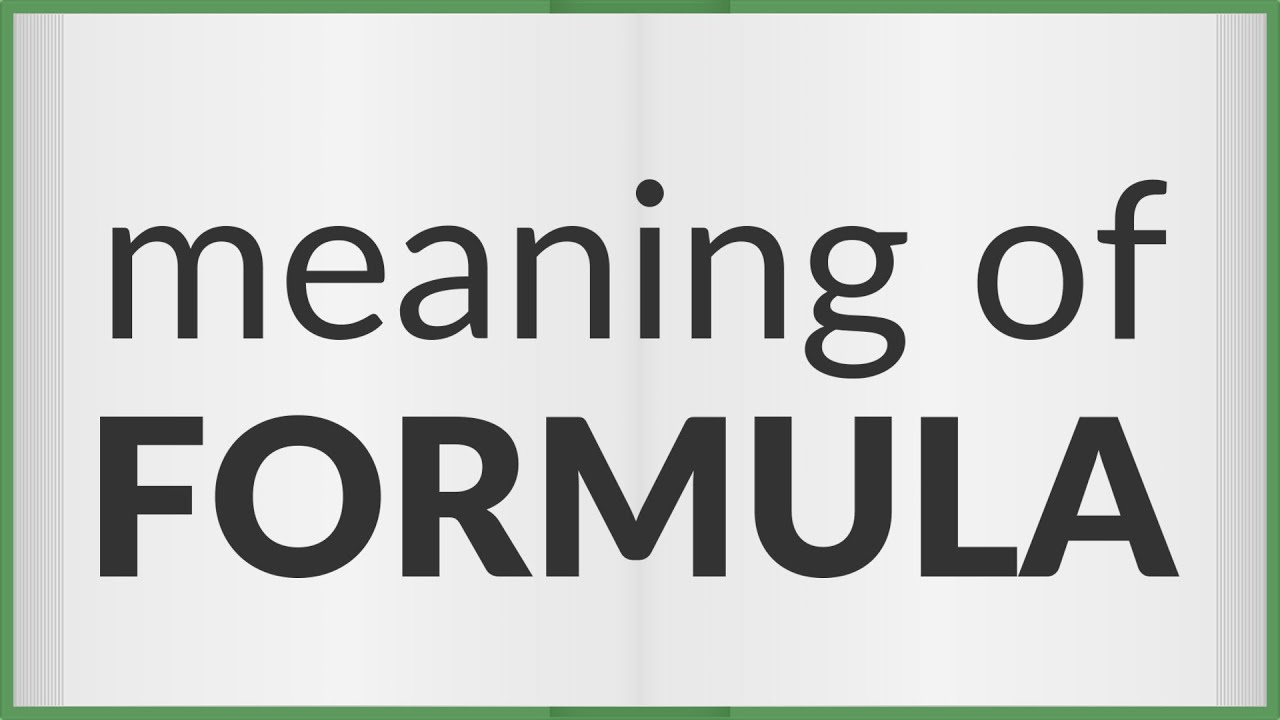 Formula Meaning Of Formula YouTube Formula Meaning Of Formula YouTube