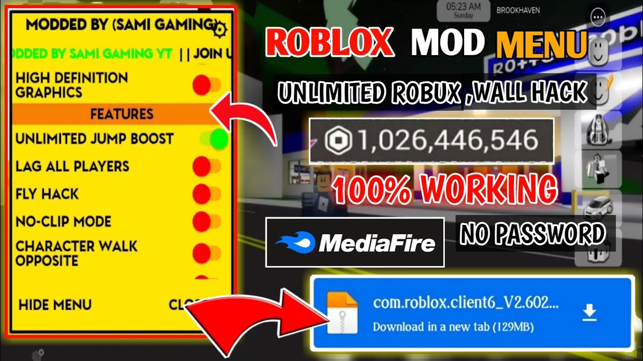 Roblox Vip Mod Menu With Unlimited Robux And Wall Hack, Teleport ...