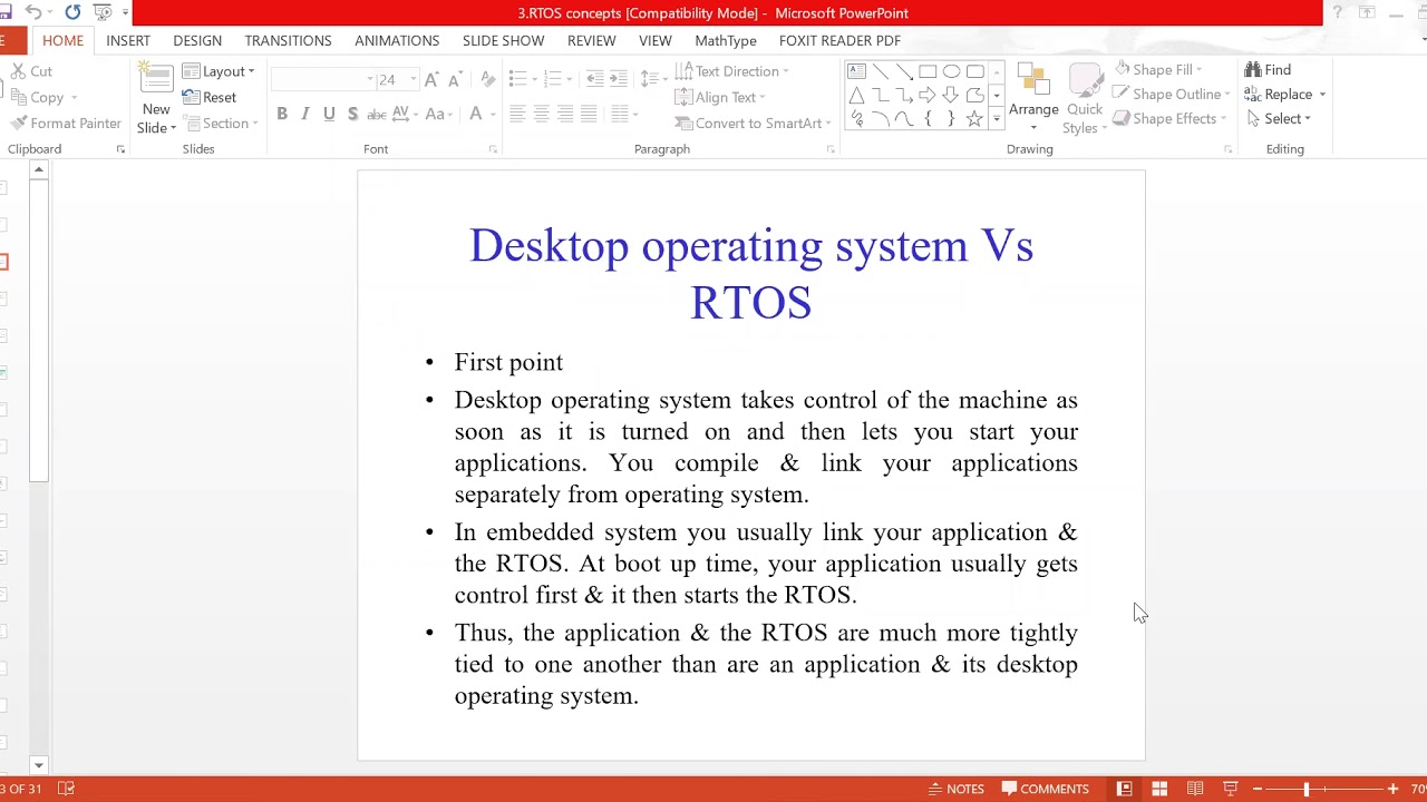 Desktop Operating System Versus Real Time Operating System RTOS Lecture ...
