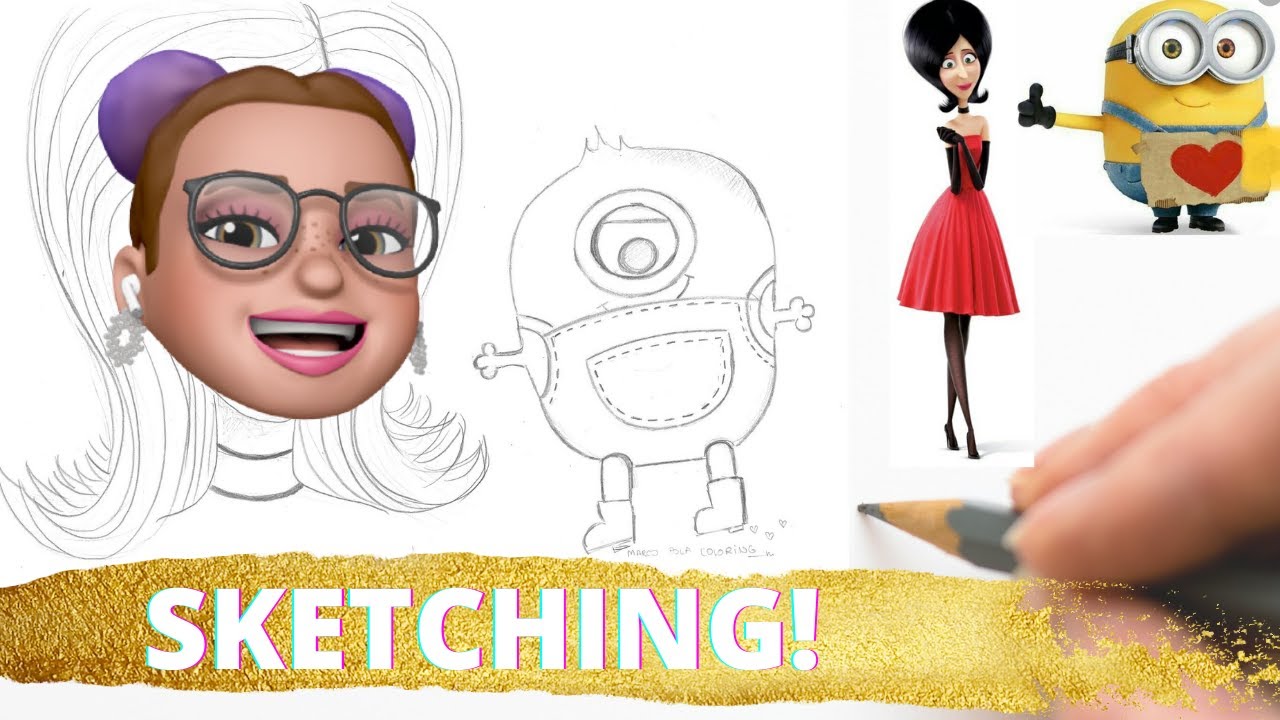 How to Draw Scarlet Overkill and a Baby Minion 💃 SKETCHING - YouTube