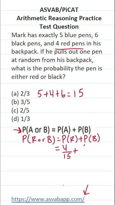 ASVAB/PiCAT Arithmetic Reasoning Practice Test Q: Probability # ...