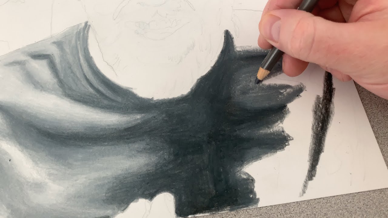 ASMR Drawing Pat McAfee Portrait | Building Depth in the Shirt with ...