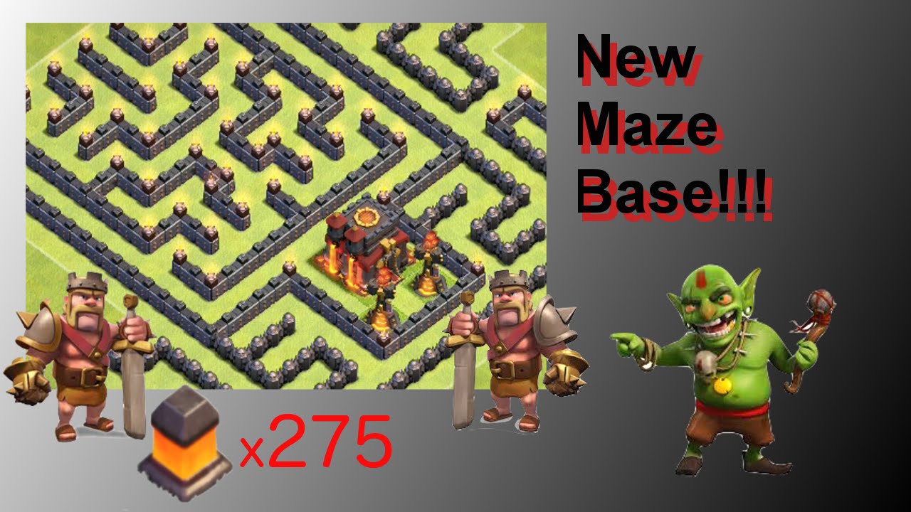 NEW Fun Maze Base! Wins Trophies Too! - Clash Of Clans - YouTube