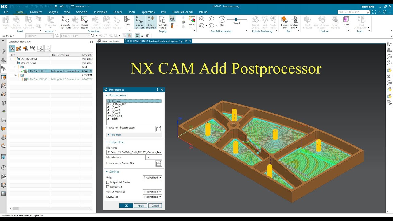 NX CAM Add Postprocessor - YouTube