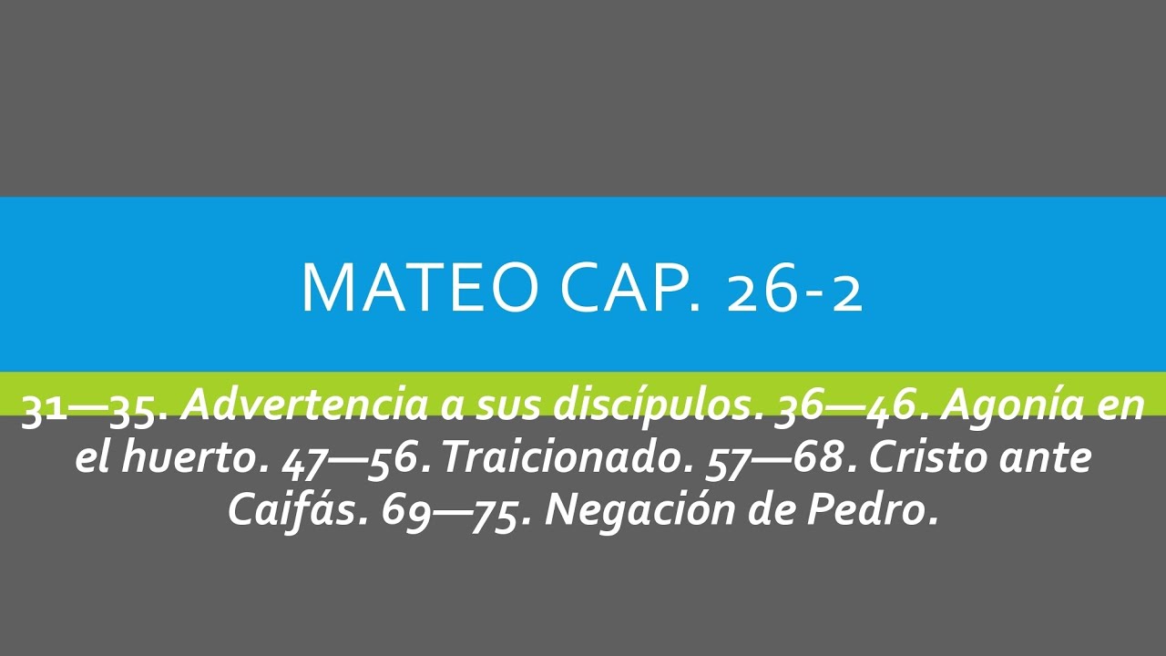 Mateo capítulo 26 parte 2 - YouTube