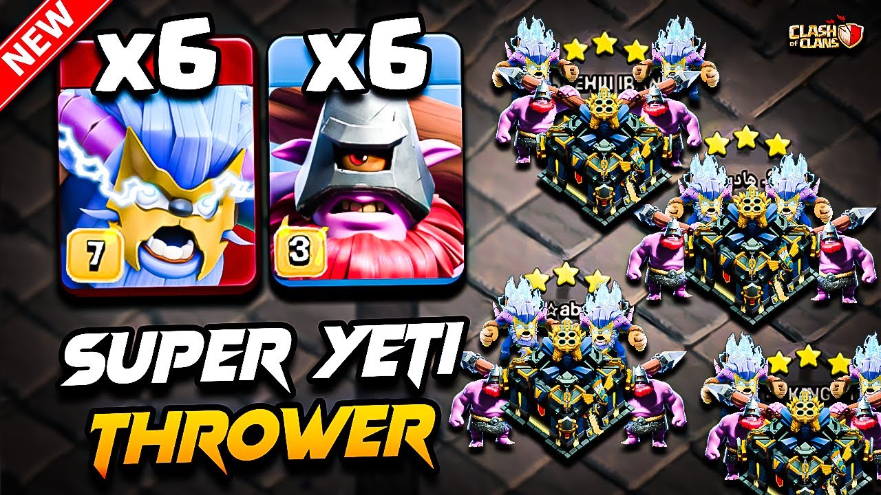 TH17 SUPER YETI Attack With THROWER 2025 | TH17 Attack Strategy (SUPER ...