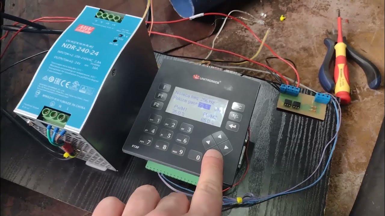 Unitronics V130 driving diesel engine computer - YouTube