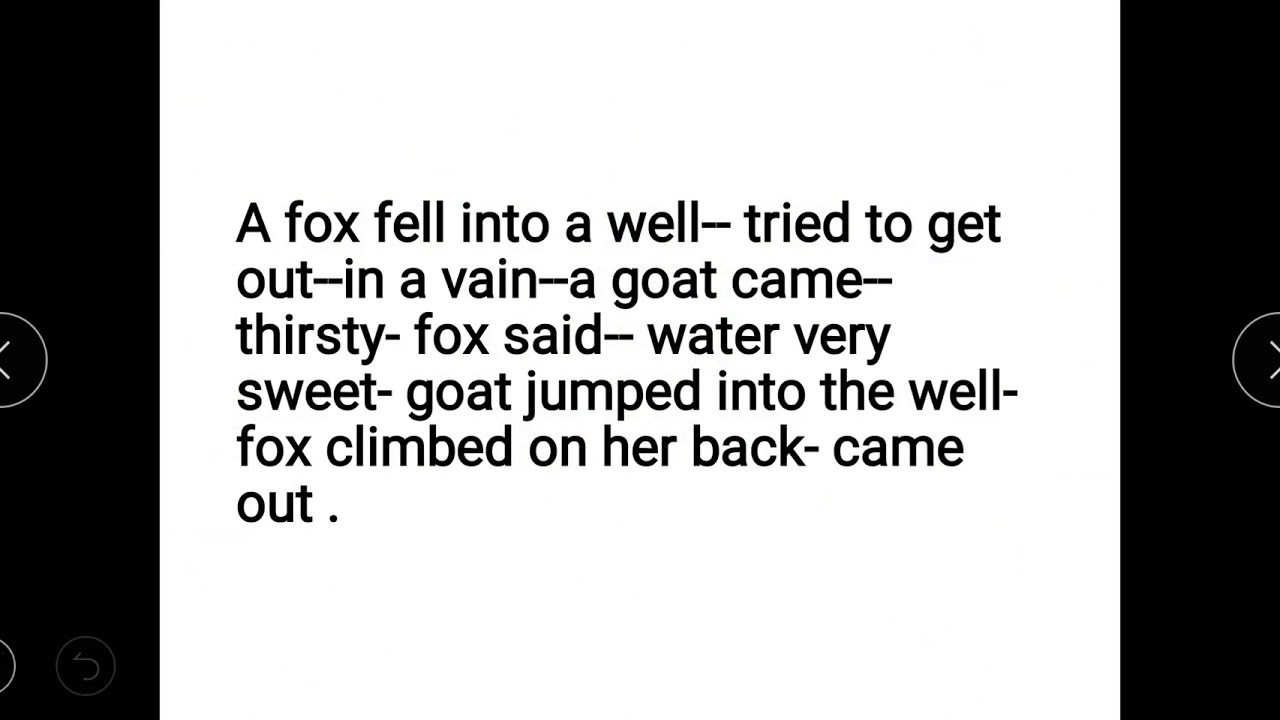 Story writing using hints, The clever fox and the foolish goat. - YouTube