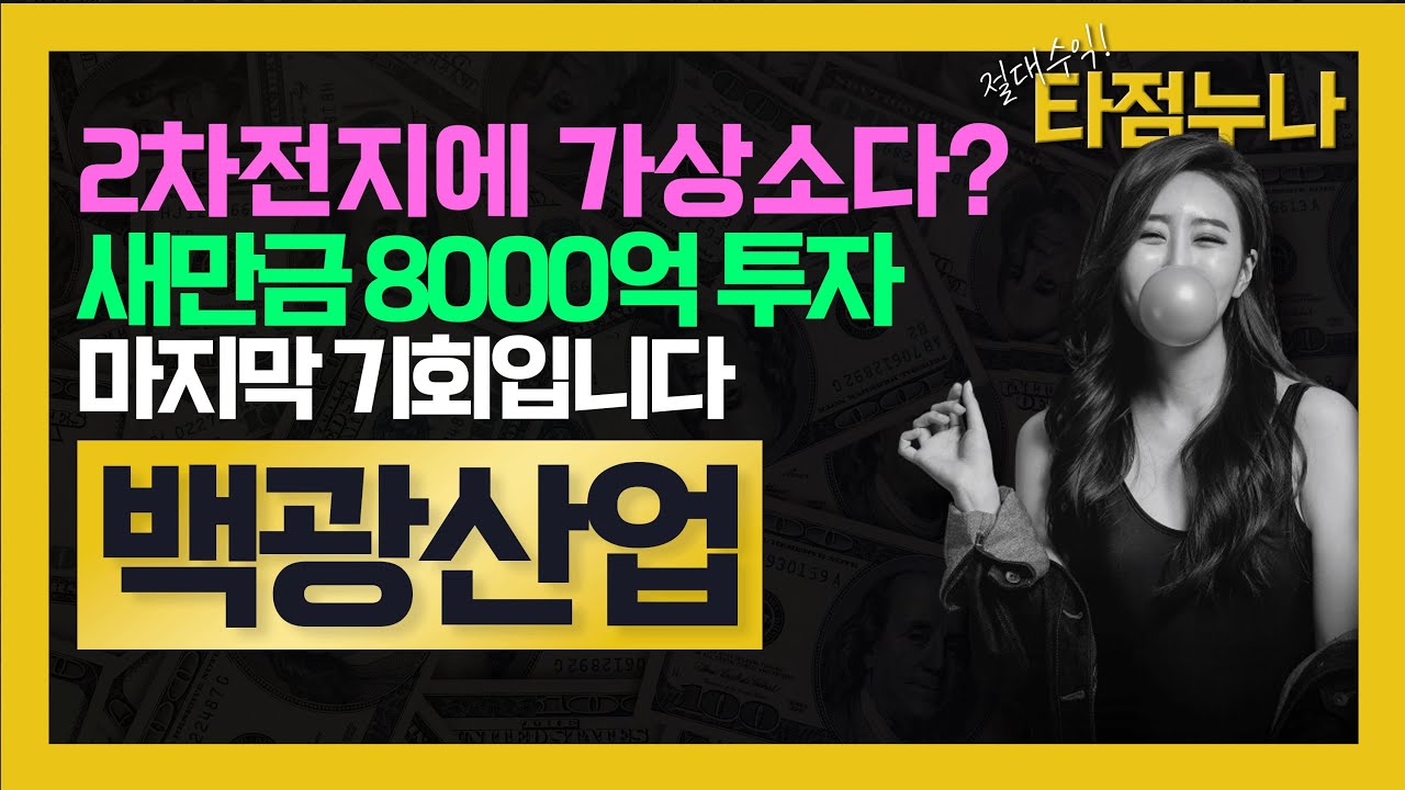 종목분석 백광산업 2차전지 전구체 소재 관련주 1만원까지 무조건 간다 엘엔에프 새만금 8000억원 투자 수산화나트륨 최대