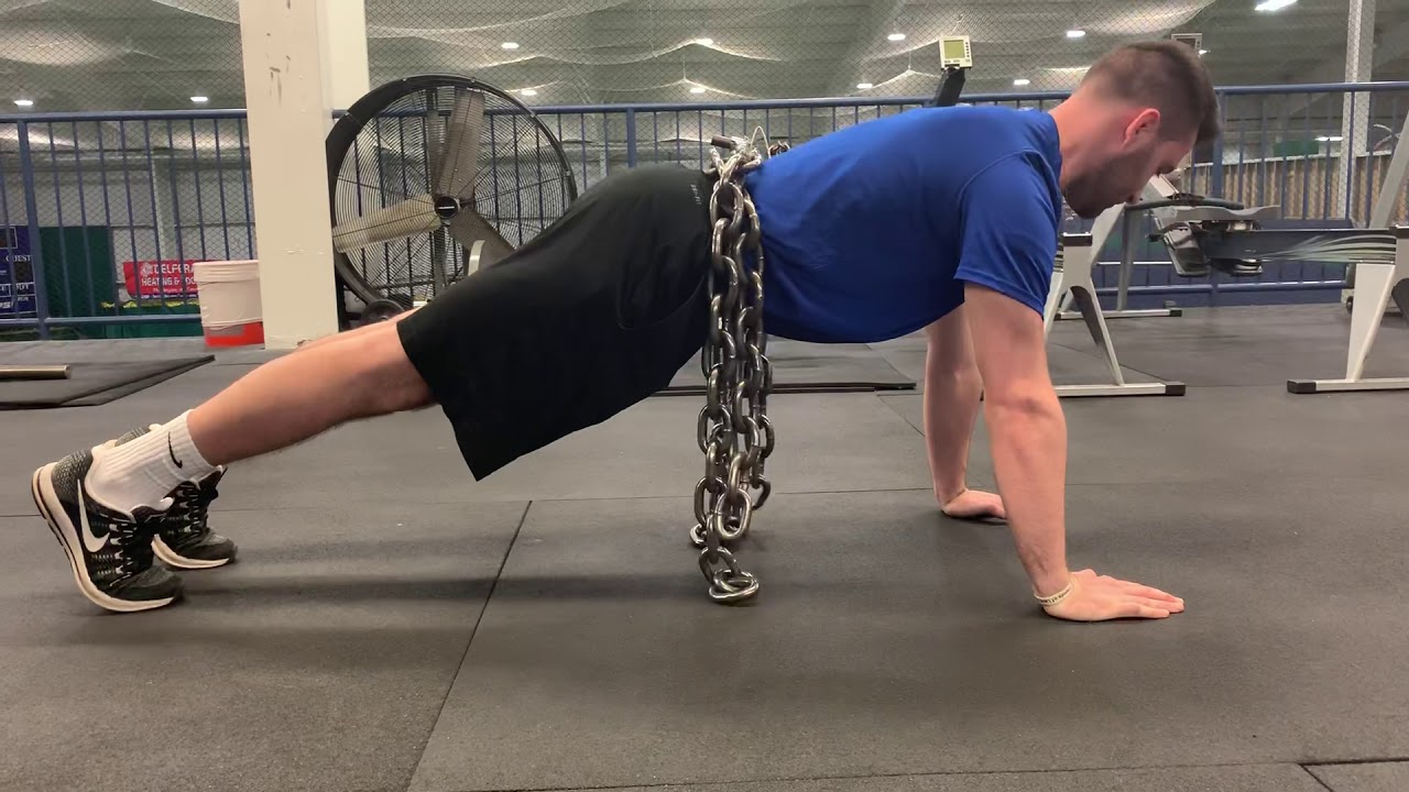 Pushups w/ Chains on Back - YouTube